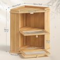 Bread Box, Corner Bread Box for Kitchen Countertop, 2-Tier Bamboo Bread ...