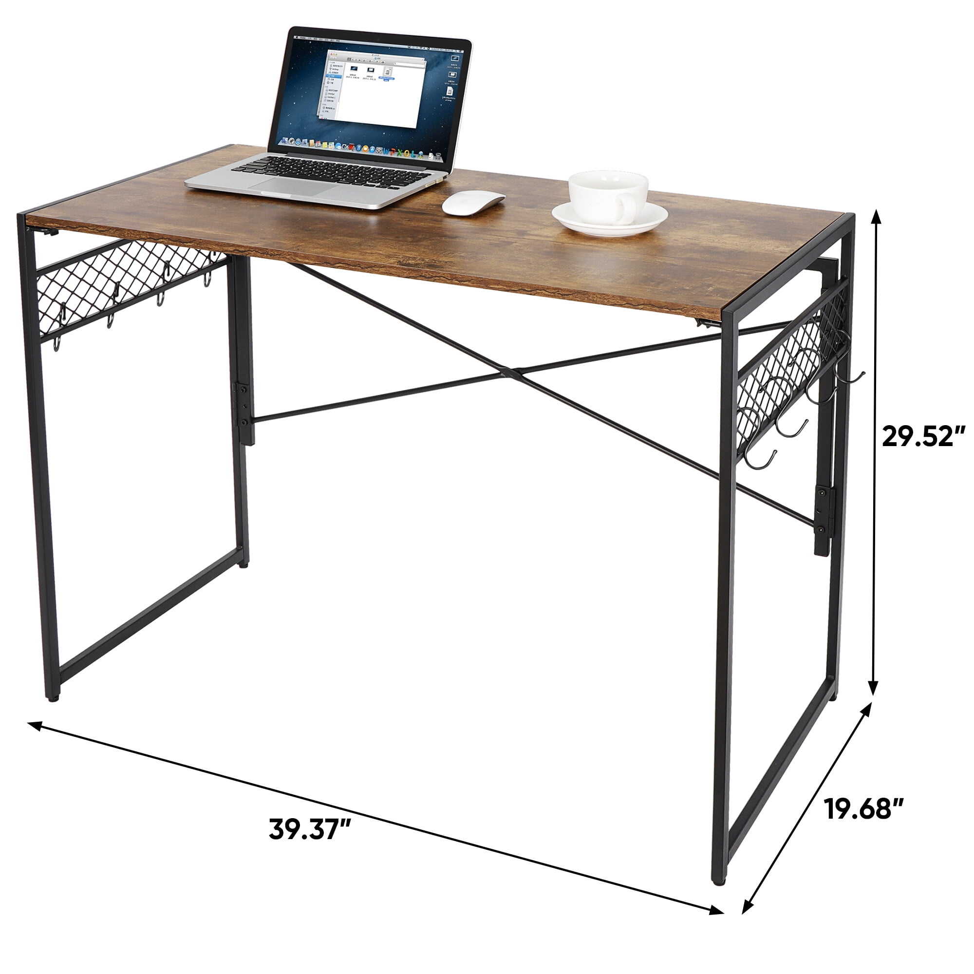 HomGarden Folding Home Office Computer Desk, 39" Simple MDF Writing ...