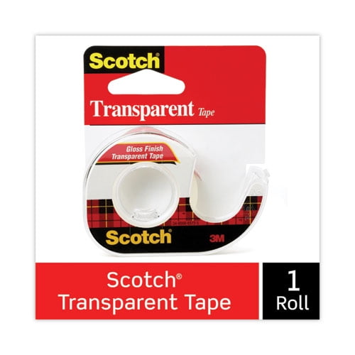 Transparent Tape In Handheld Dispenser, 1" Core, 0.5" X 37.5 Ft ...