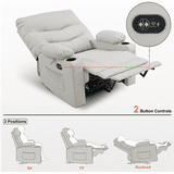 MCombo 25'' Large Power Recliner Chair, Electric Reclining with Massage ...