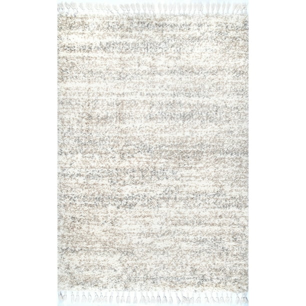nuLOOM Brooke Shag Tasseled Area Rug, 12' x 15', Ivory - Walmart.com
