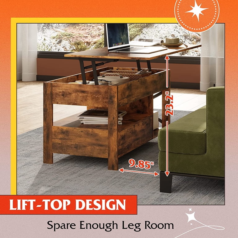 Folding Coffee Table 41.3" With Safety Buckles - Portable Floor Table ...