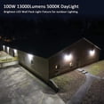 LED Wall Pack Light with Dusk to Photocell, 100W 13000LM 5000K Daylight ...