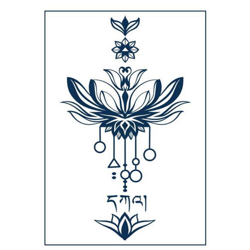 18 Sheets Semi-Permanent Tattoo with Herbal Juice Waterproof and Long ...