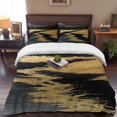 Abstract Landscape Duvet Cover Set Twin Size, Black Mountains Gold ...