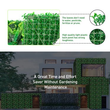 Grass Wall Panel, 24"x16" Artificial Boxwood Panel Faux Grass Decor, 12 ...