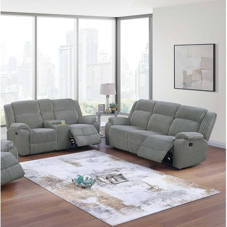 Modular Sectional Sofa Sage Corduroy Family 6pc Living Room Set 3x ...