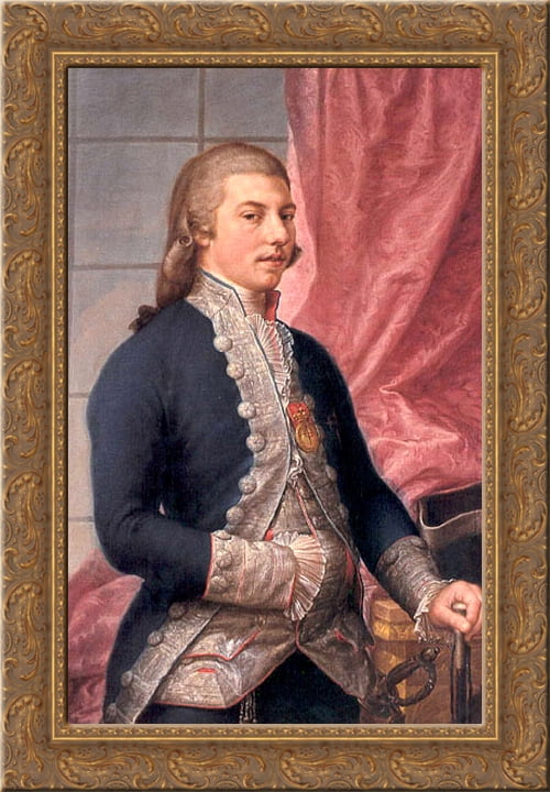 Portrait of Manuel Godoy 24x18 Gold Ornate Wood Framed Canvas Art by ...