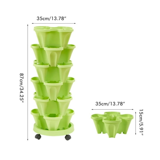 Stackable Planting Pot Creative Plastic Flower Pot Stackable Flower Pot ...