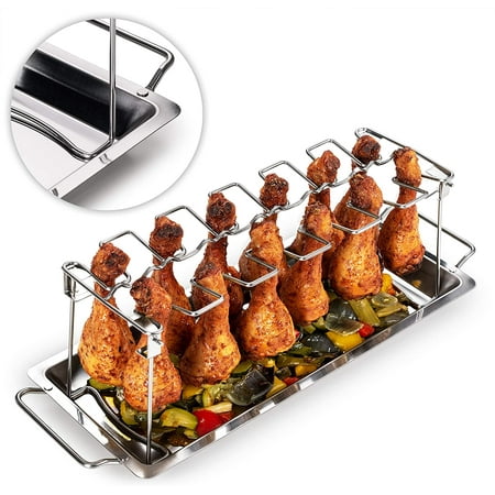 Chicken Wing Leg Rack for Grill Smoker or Oven, Stainless Steel ...