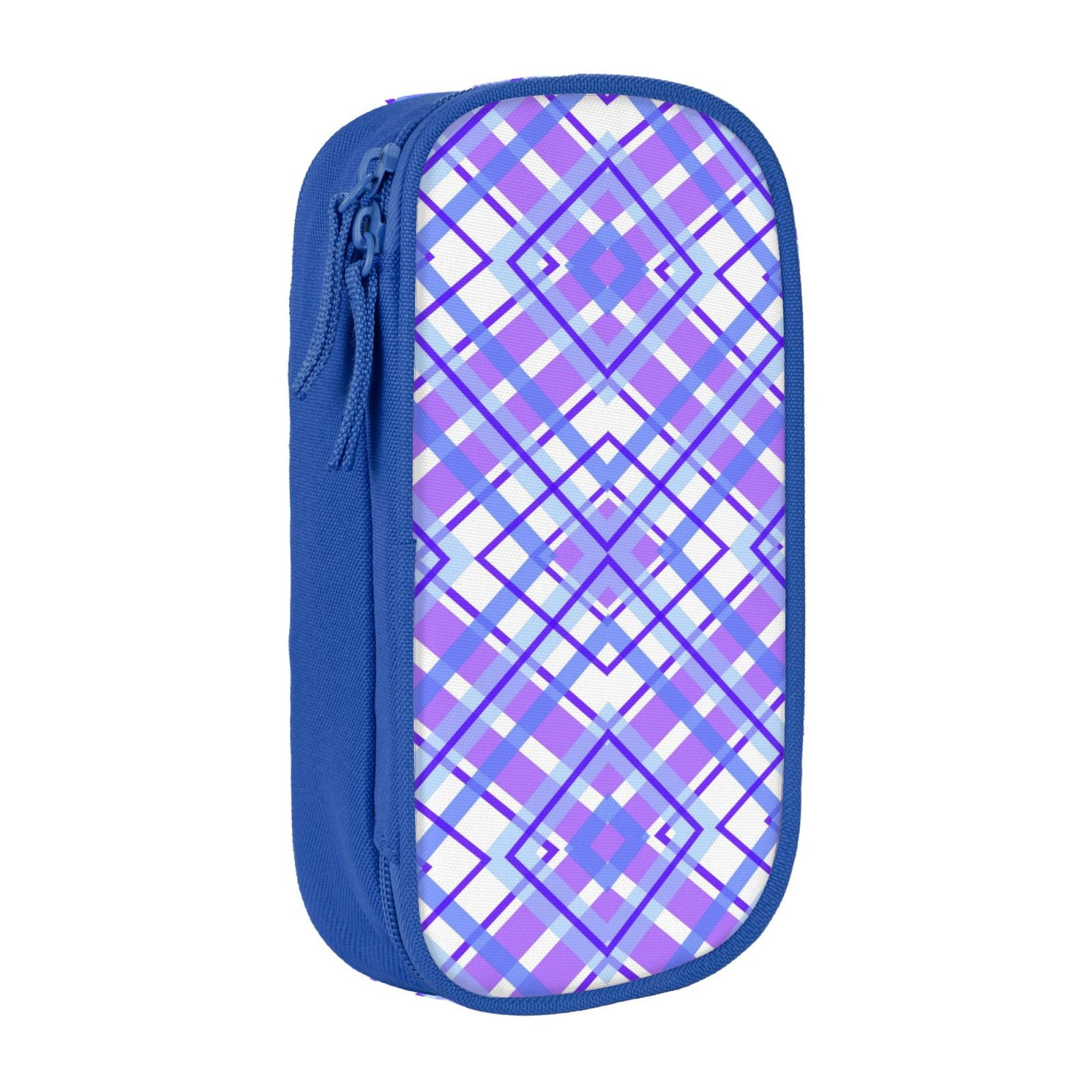 XMXY Geometric Plaid Checkered Pencil Case Cute Aesthetic, Portable ...