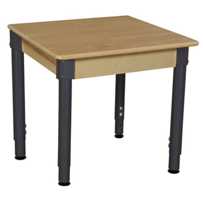 Wood Designs 824A1829 24 in. Square Hardwood Table With Adjustable Legs ...