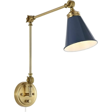 Vintage Adjustable Swing Arm Wall Lamp Foldable Gold Wall Light Plug-in ...