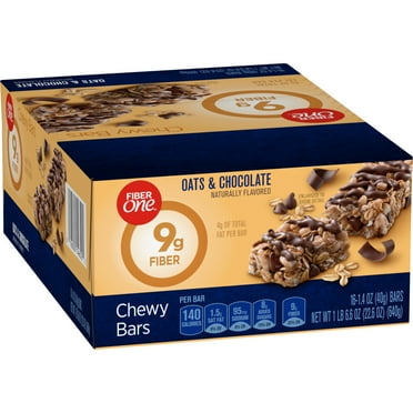 Fiber One Chewy Bars, Oats & Chocolate, Fiber Snacks, Mega Pack, 15 Ct ...