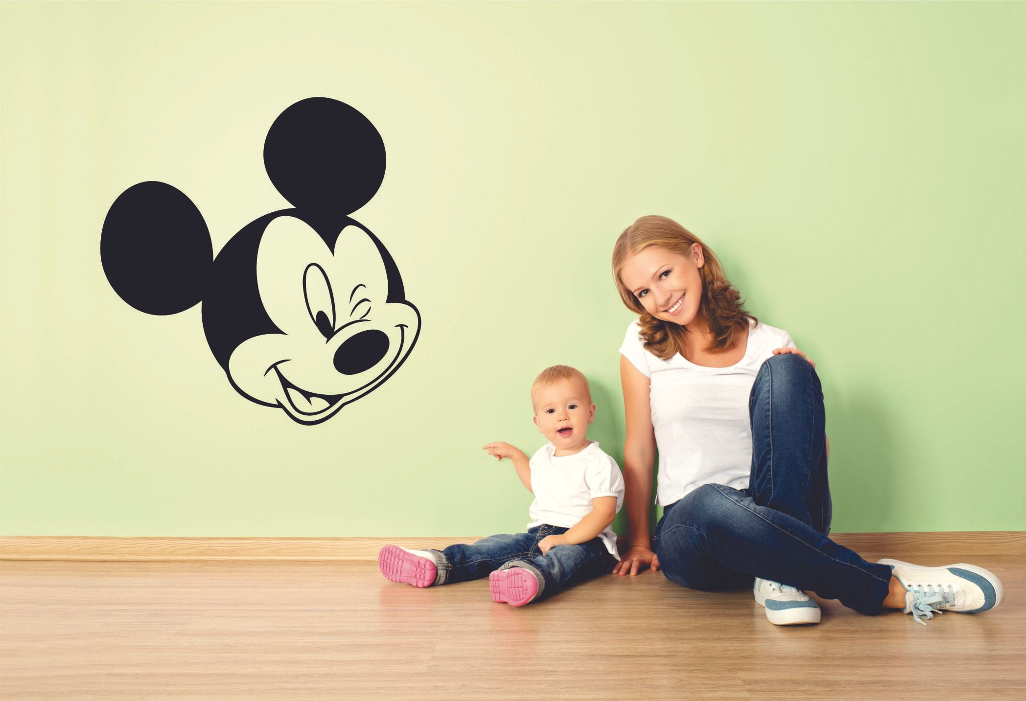 Disney Mickey Mouse Happy Wink Face Cartoon Wall Sticker Art Decal for ...