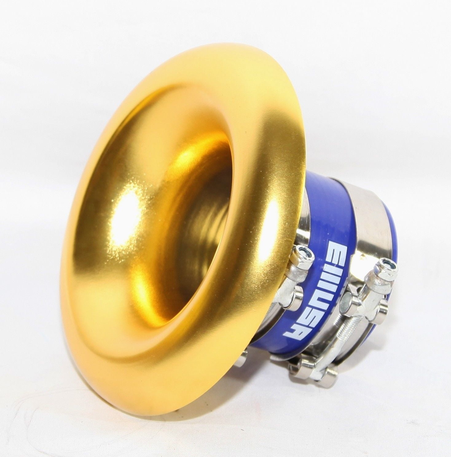 GOLD 3" Neck / 6.5" Opening Aluminum Velocity Stack w/coupler +clamps ...