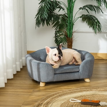 PawHut Raised Dog Couch with Cushion for Large-Sized Dogs, Dark Blue ...