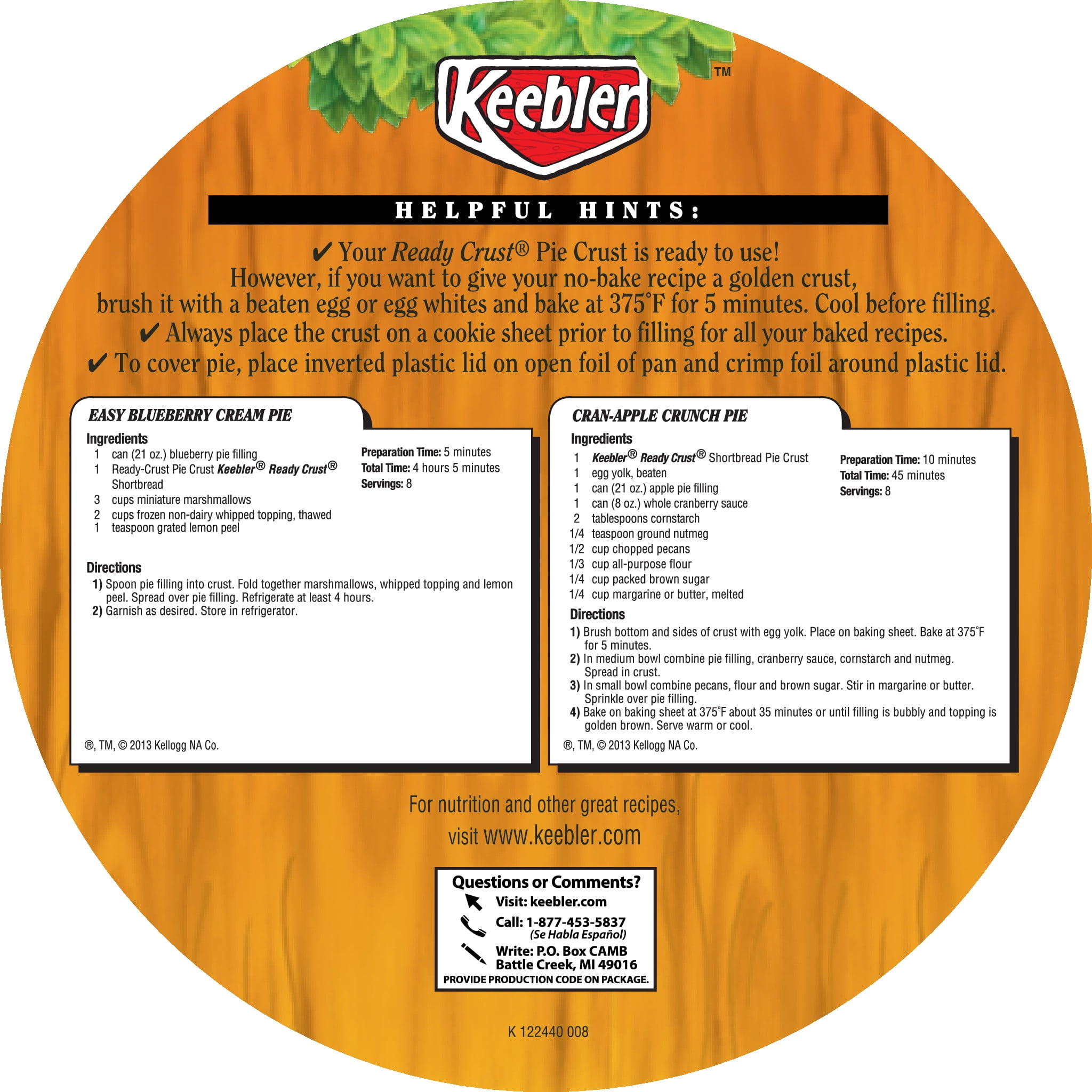 Keebler Ready Crust Pie Recipes | Deporecipe.co