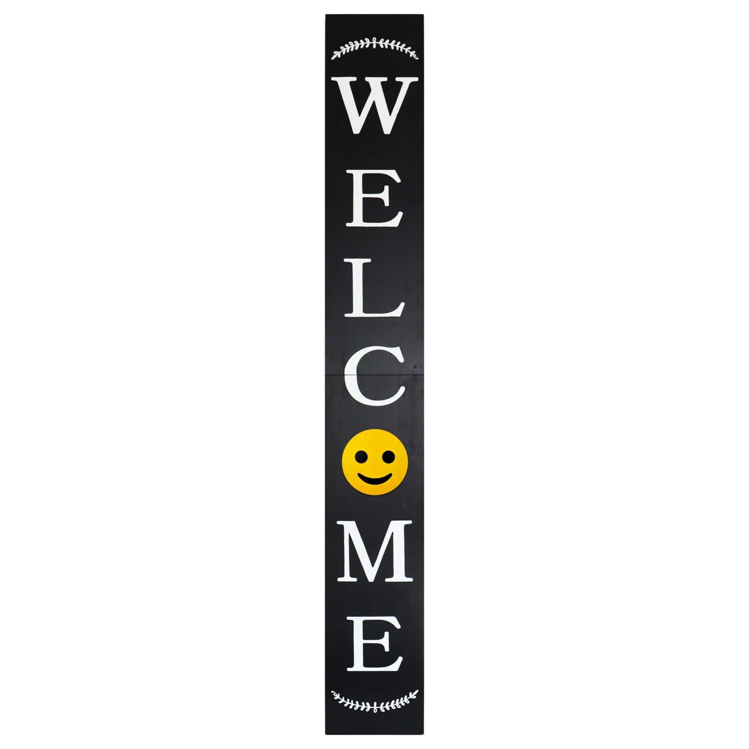 Smiley Face Modern Farmhouse Welcome Sign 72in: Black - Walmart.com