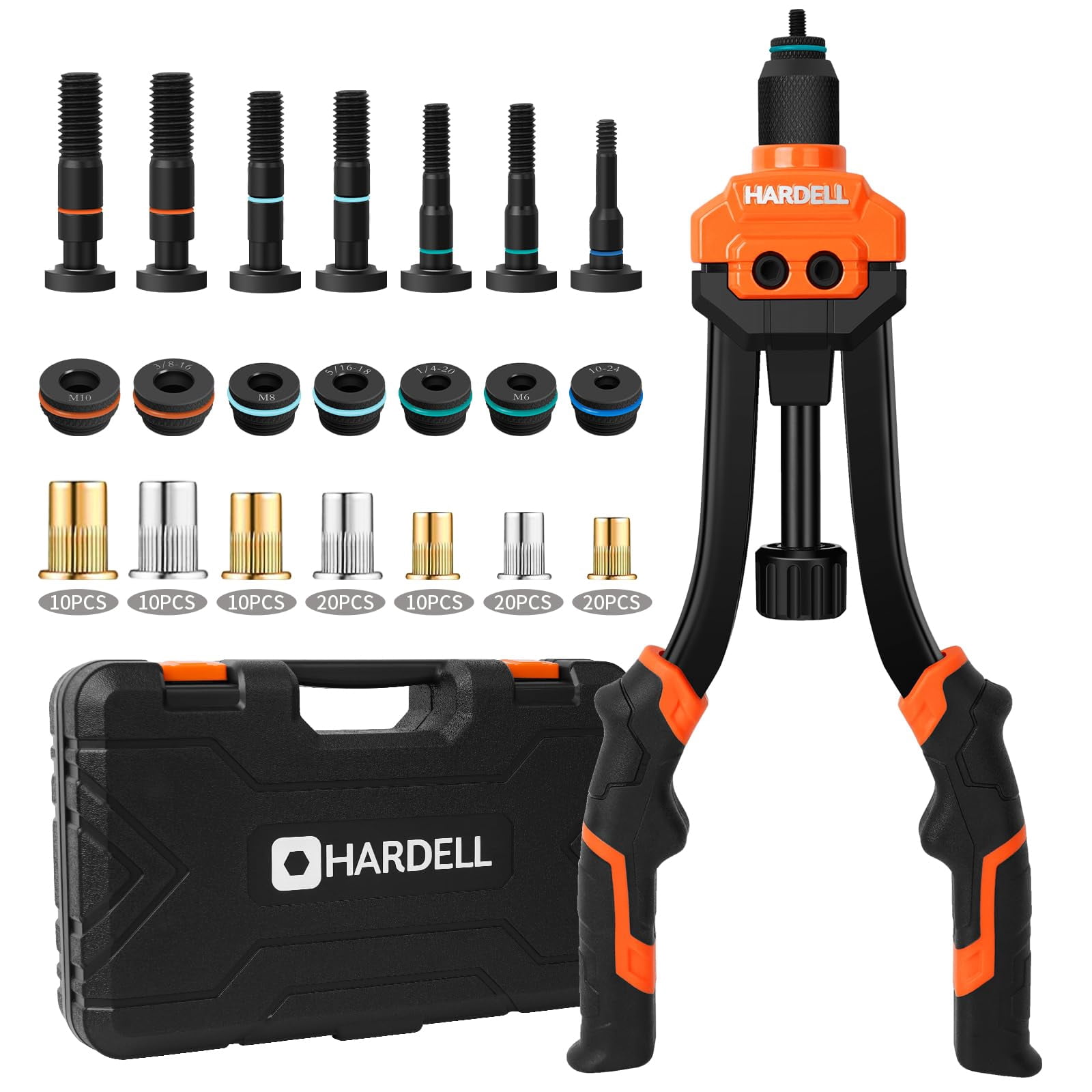 Herramienta para remachar HARDELL 14 Rivnut con 100 tuercas de remache ...