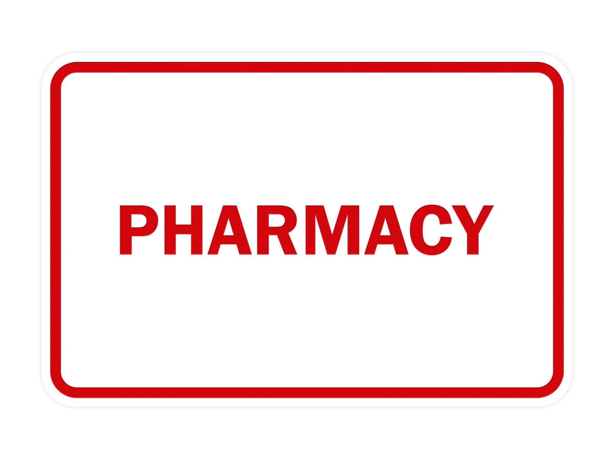 Classic Framed Pharmacy Sign (White/Red) - Large - Walmart.com