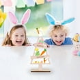 Easter Bunny Wooden figurine Decor with Bunny and Egg Patterns,Suitable ...