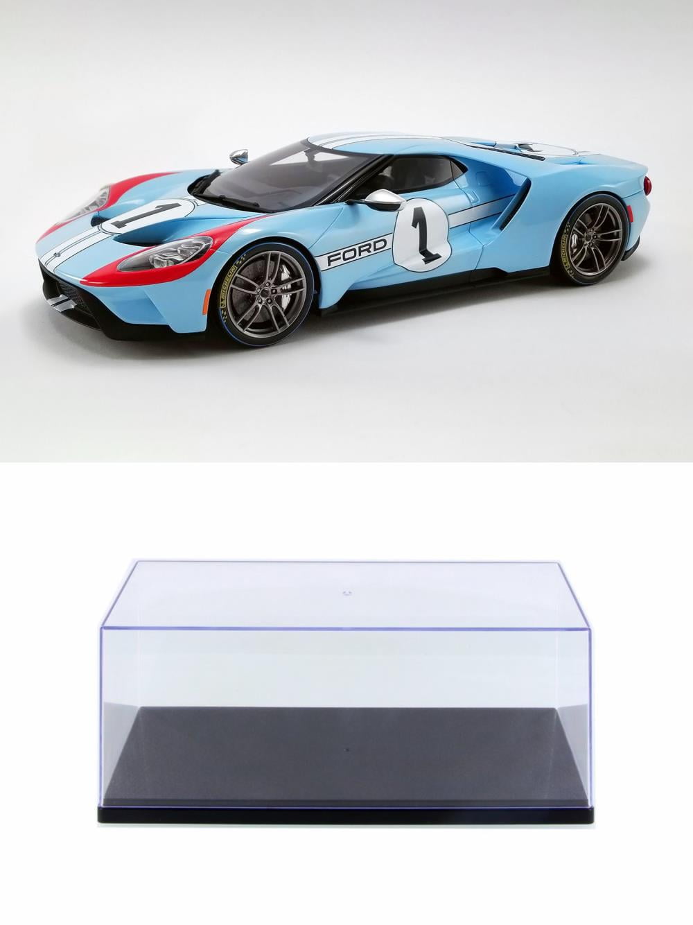 Diecast Car w/Display Case - 2020 Ford GT #1 Heritage Edition, Light ...