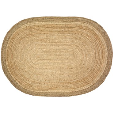 White And Natural Jute Braided Rug 3 Ft Round - Walmart.com