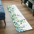 Area Rug 24×72in, Spring Pastoral Watercolor Flower Leaves Floor Carpet ...