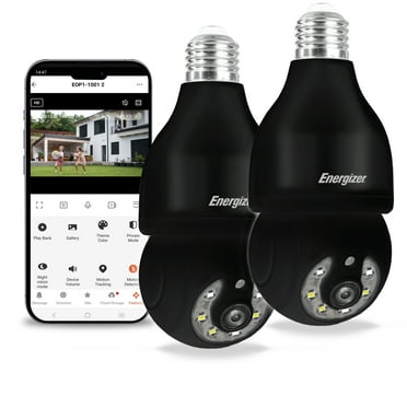 Energizer 1000 Lumens Light Bulb Camera, 2K Outdoor Smart Home Security ...