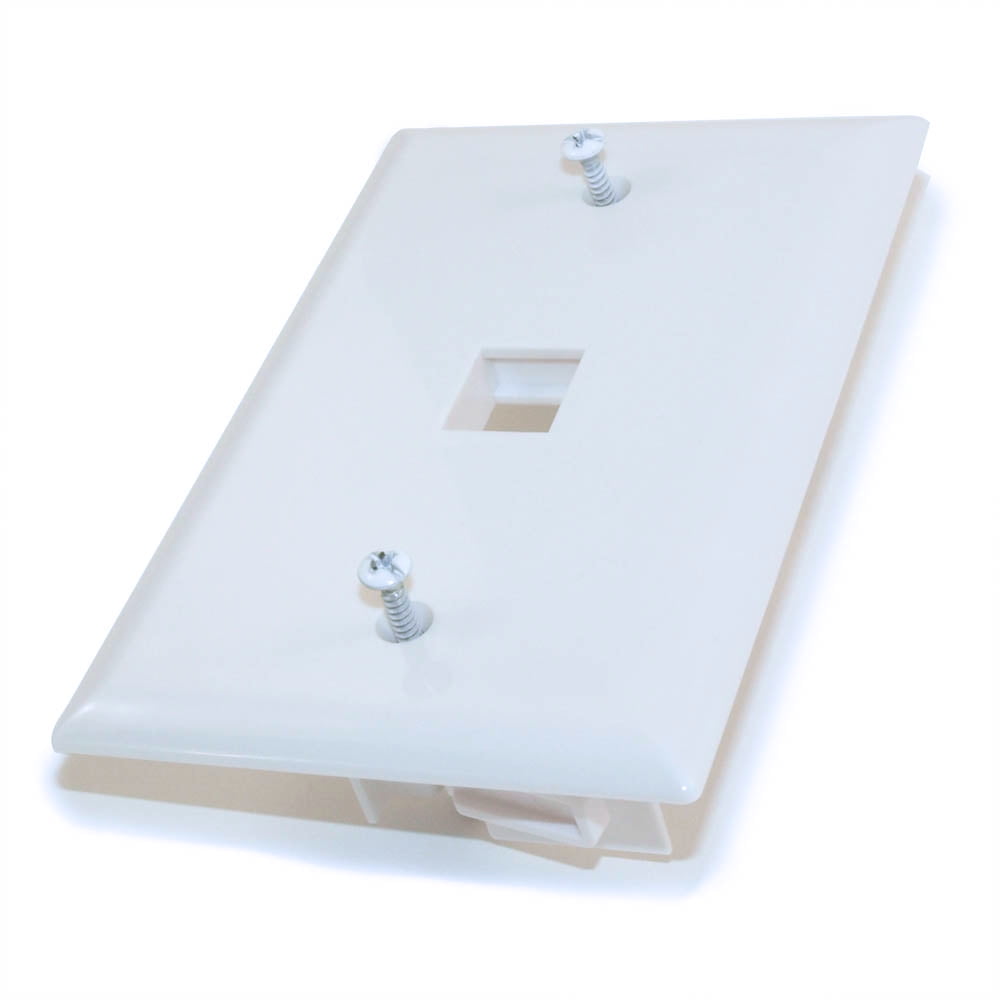 Wall plate: Keystone, 1 Hole with Built-in Connector Latches, White ...