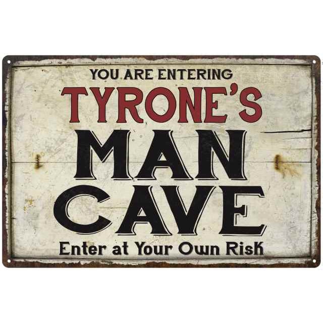 TYRONE'S Man Cave Sign Rustic Garage Decor Gift 8x12 Metal 208120035245 ...