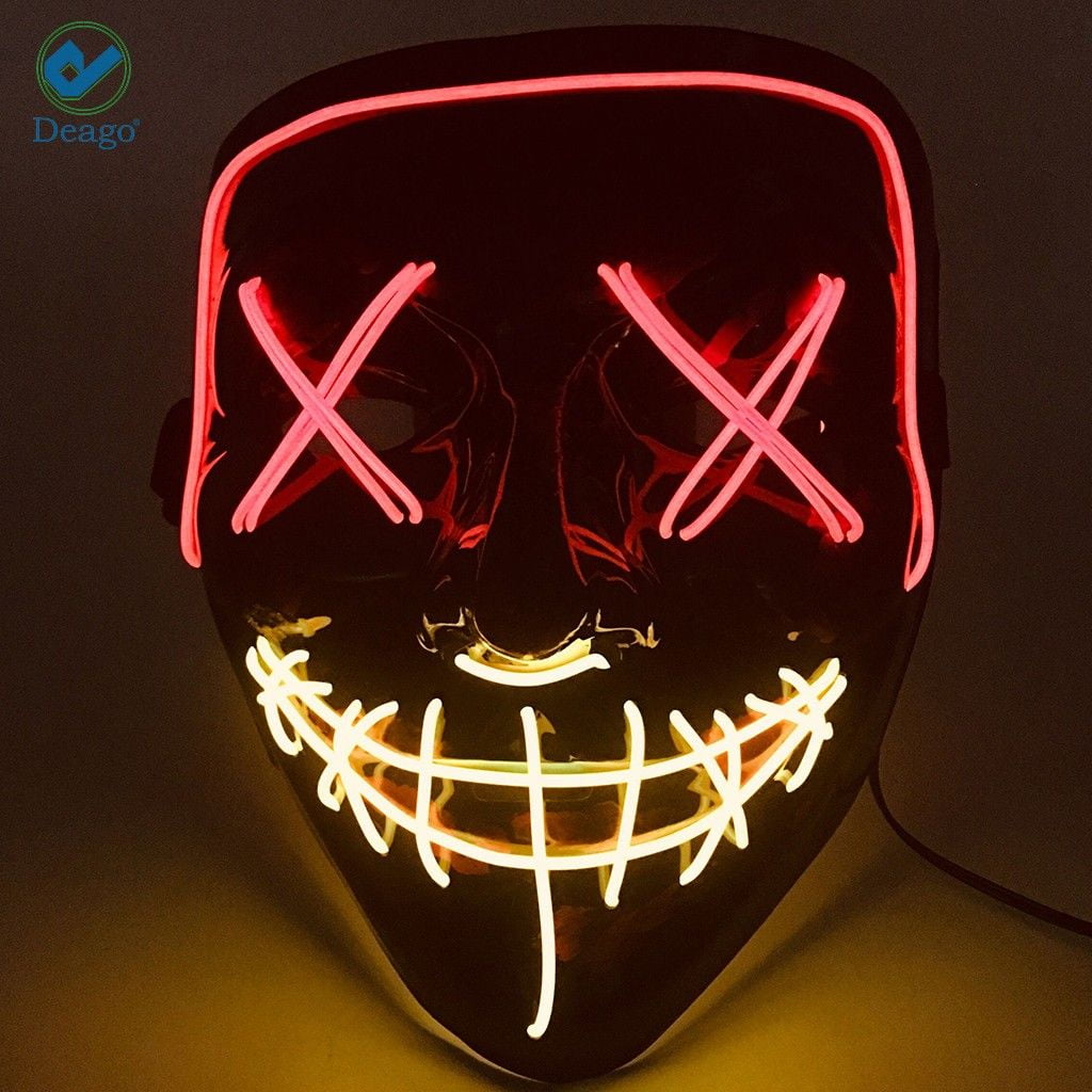 Deago Halloween Mask LED Light Up EL Wire Cosplay Glowing Mask The ...
