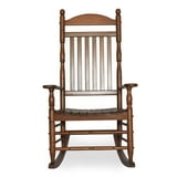 Alston Solid Wood Porch Rocking Chair Natural Brown Finish - Walmart.com