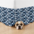 Blue Patchwork Bed Skirt Bed Skirts Queen Size 18 Inch Drop, Blue ...