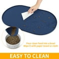 "Ptlom Silicone Pet Food Mats for Floor, Waterproof, Navy Blue, Two ...