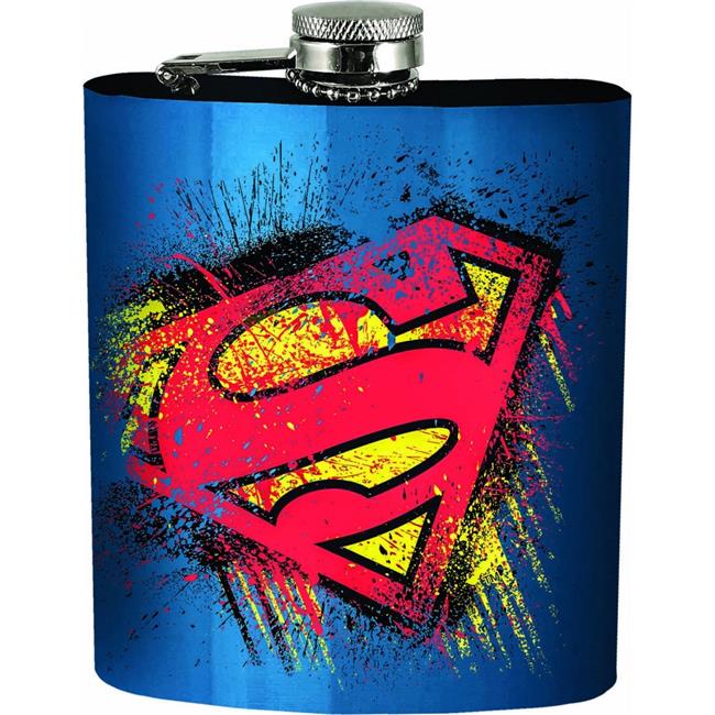 Superman 805363 Superman Splatter Symbol Blue Flask - Walmart.com