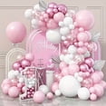 162pcs Pink and White Balloon Arch Set - Light Pink, Pearl White ...