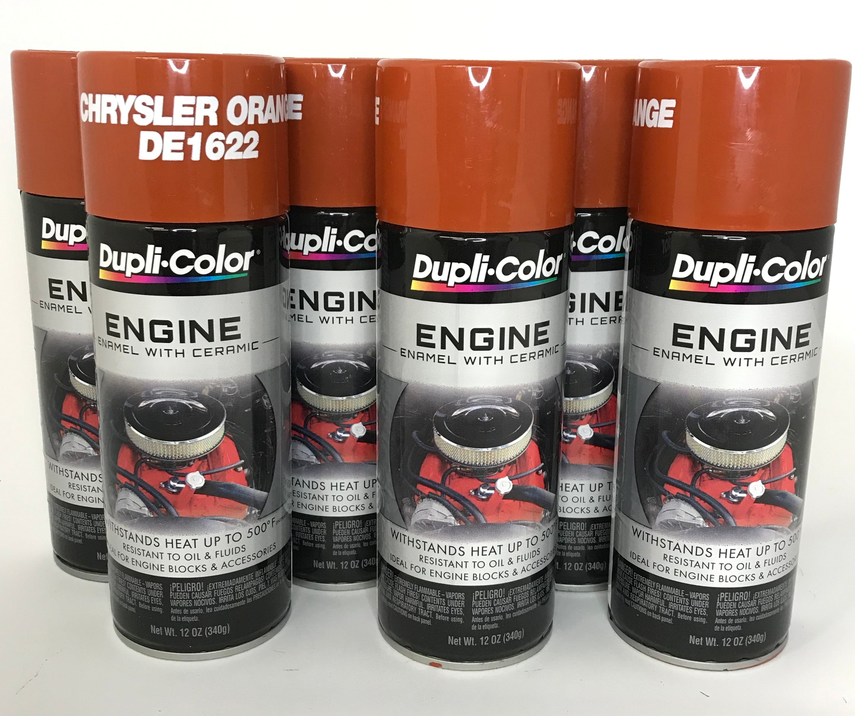 Duplicolor DE1622-6 PACK CHRYSLER ORANGE Engine Enamel Paint w/ Ceramic ...