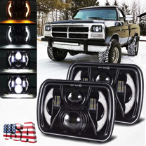 Pair 5x7" 7x6" LED Headlights Hi/Lo Beam Fit For Dodge D150 D250 D350 ...