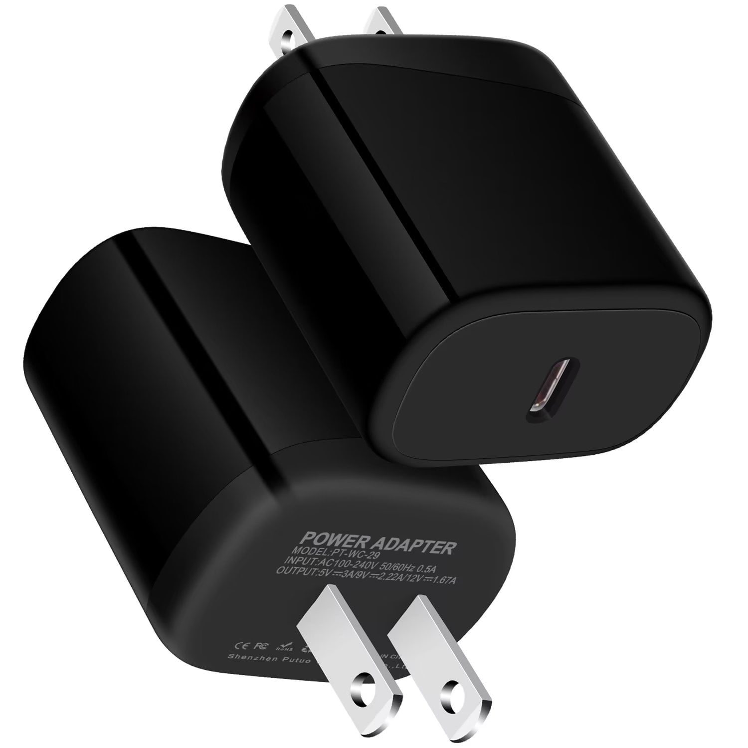 USB C Wall Charger Block,FiveBox 2Pack 20W PD Type C Charger Block Fast ...