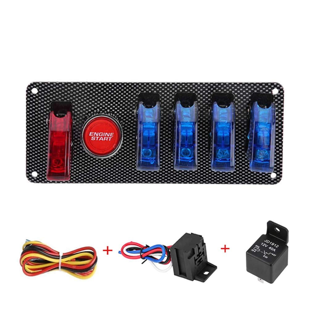 Geloo 12V Ignition Switch Panel Engine Start Push Button Toggle Switch ... Geloo 12V Ignition Switch Panel Engine Start Push Button Toggle Switch ...