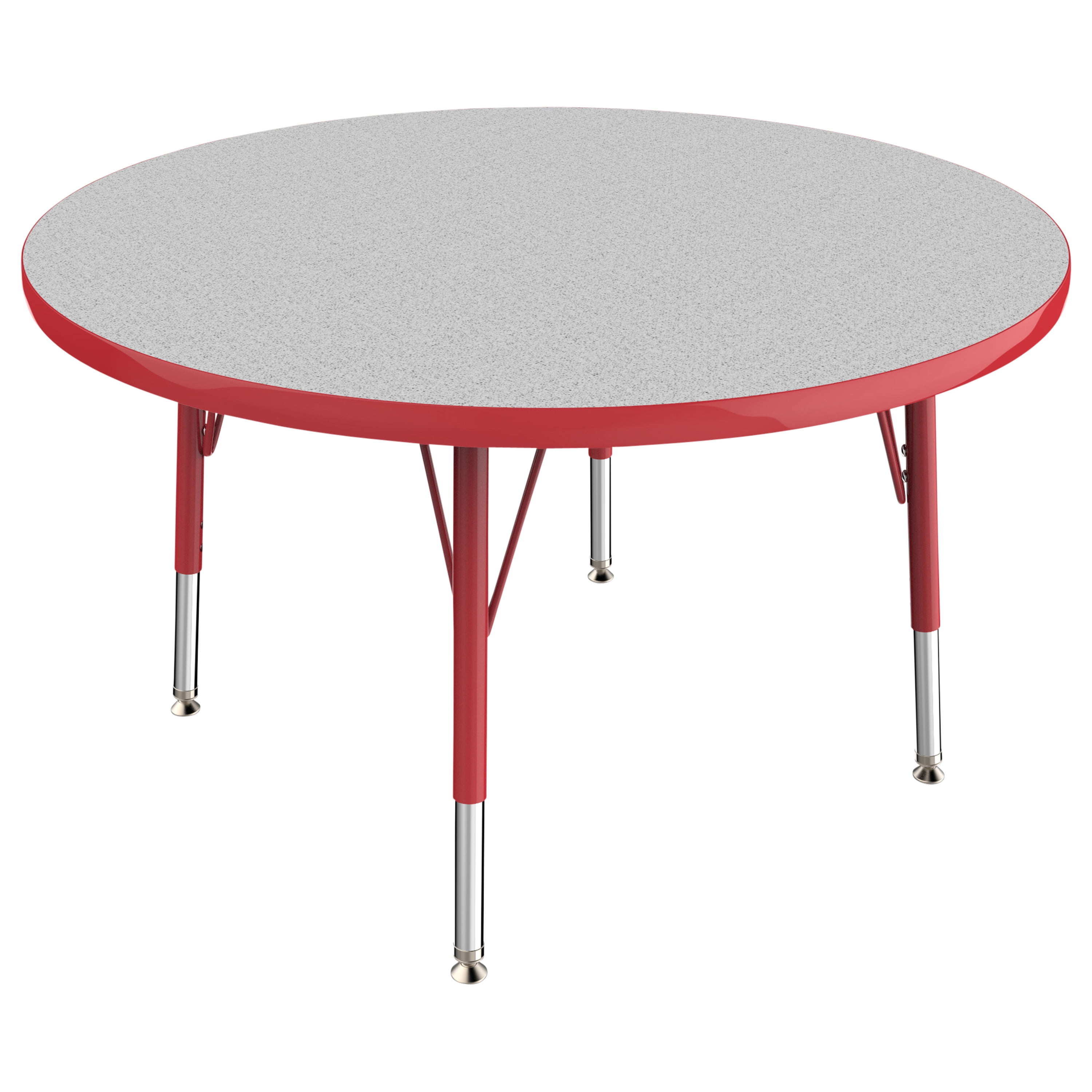36in Round Premium Thermo-Fused Adjustable Activity Table Grey/Red/Red ...