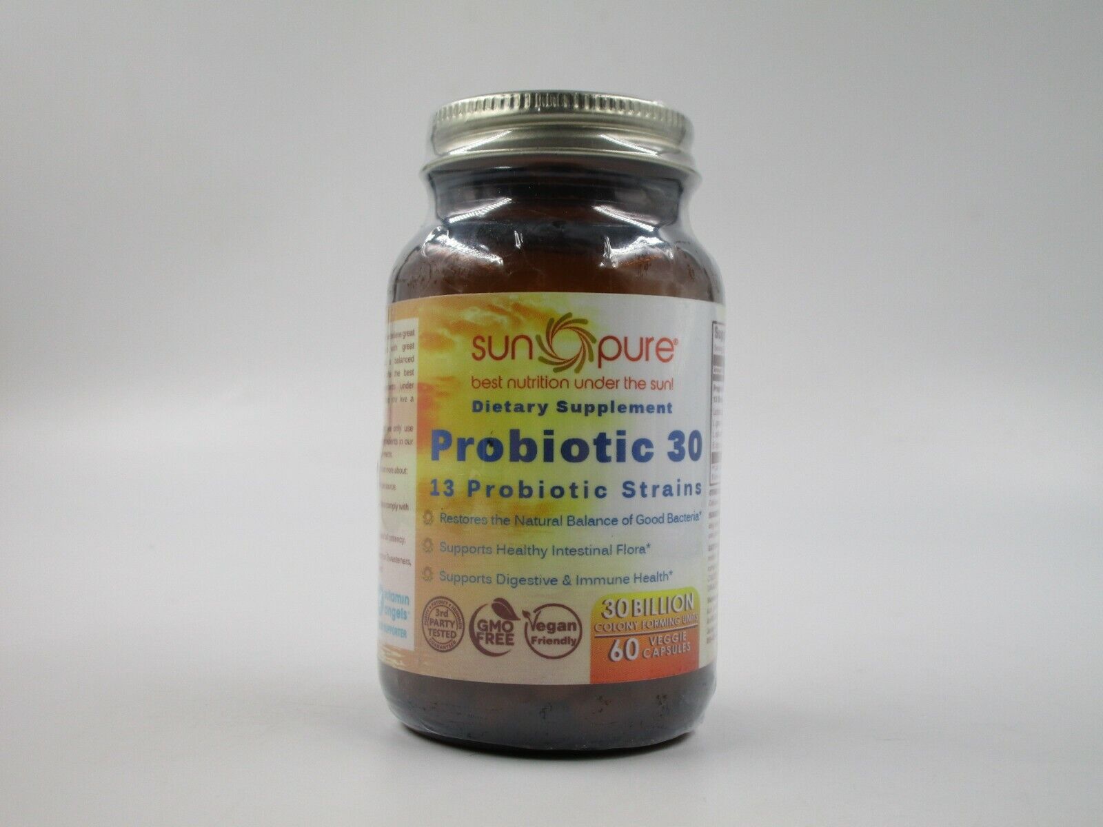 Sun Pure Probiotic 13 Strains 30 Billion 60 Veggie Capsules - Walmart.com