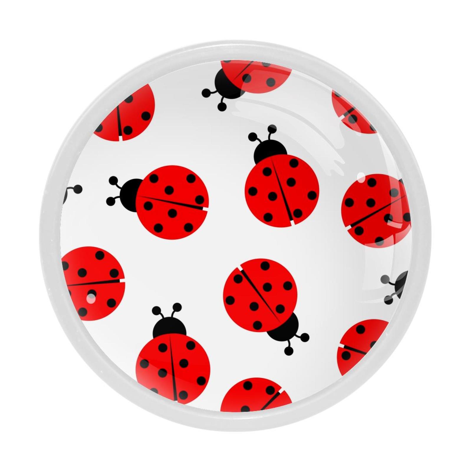 4 Pcs Ladybug Knobs for Kitchen Cabinet Cupboard Dresser Bookcase ...