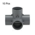 Uxcell 4-Way Elbow Pipe Fitting Furniture Grade 1-inch Size Tee Corner Fittings Gray 10 Pack ...