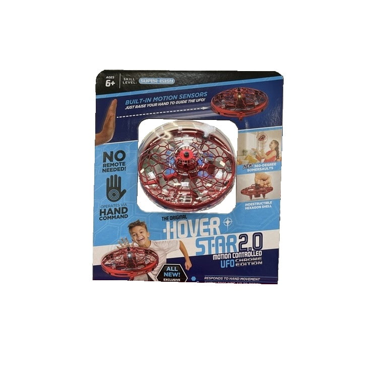 Hover Star 2.0 Motion Controlled UFO, Chrome Edition - Red - Walmart.com