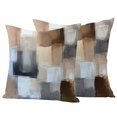 Abstract Gray Brown Outdoor Waterproof Throw Pillow Covers 26x26 Set of ...