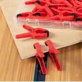 Wideskall 2" inch Mini Metal Spring Clamps w/ Red Rubber Tips Clips ...