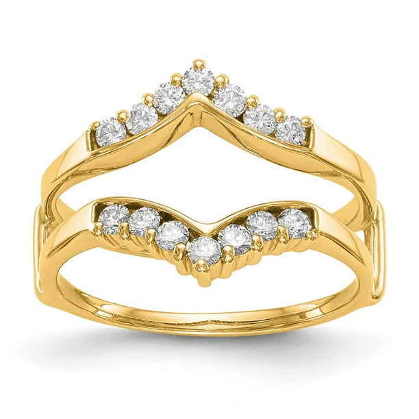 AA Jewels - Solid 14k Yellow Gold Diamond Guard Size 8 (.35 cttw ... AA Jewels - Solid 14k Yellow Gold Diamond Guard Size 8 (.35 cttw ...
